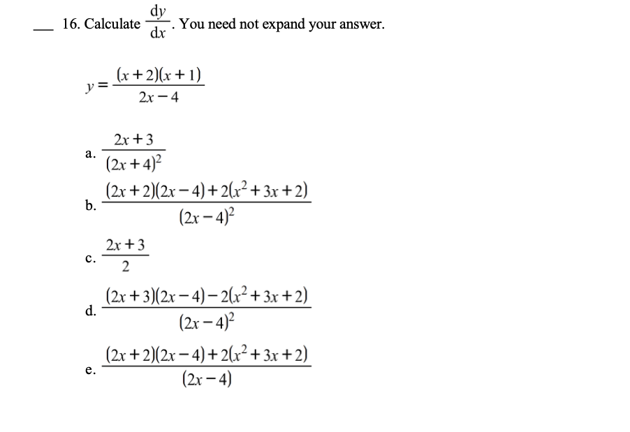 Solved 17 Calculate The Derivative Of The Function 8x