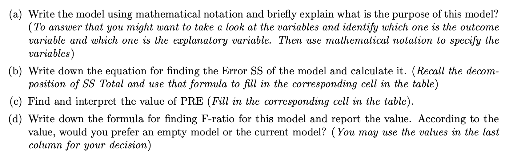 (a) In the equation for a model: Yi=b0+b1Xi+ei, the | Chegg.com
