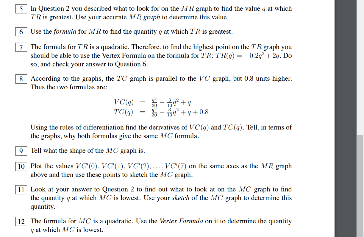 Solved Worksheet #10 Using the Marginal Revenue and Marginal | Chegg.com