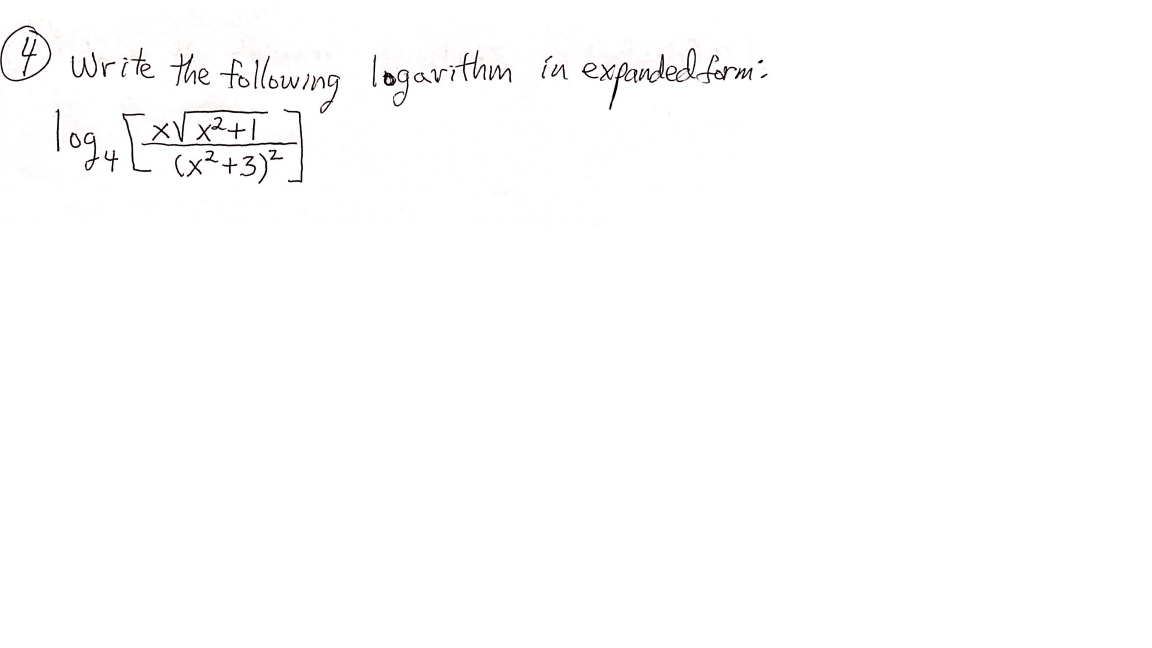 Solved © write the following logarithm in expanded-form' - | Chegg.com