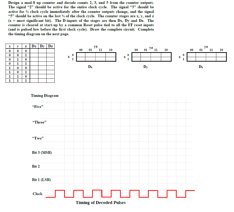 Solved Design a mod-8 up counter and decode counts 2, 3, and | Chegg.com