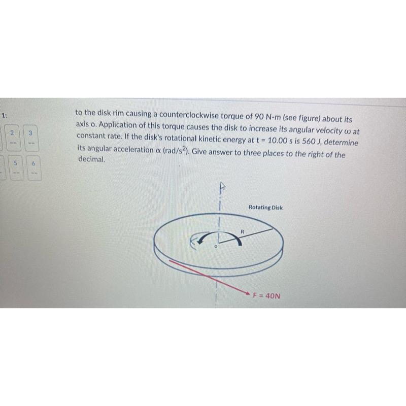 Solved to the disk rim causing a counterclockwise torque of | Chegg.com