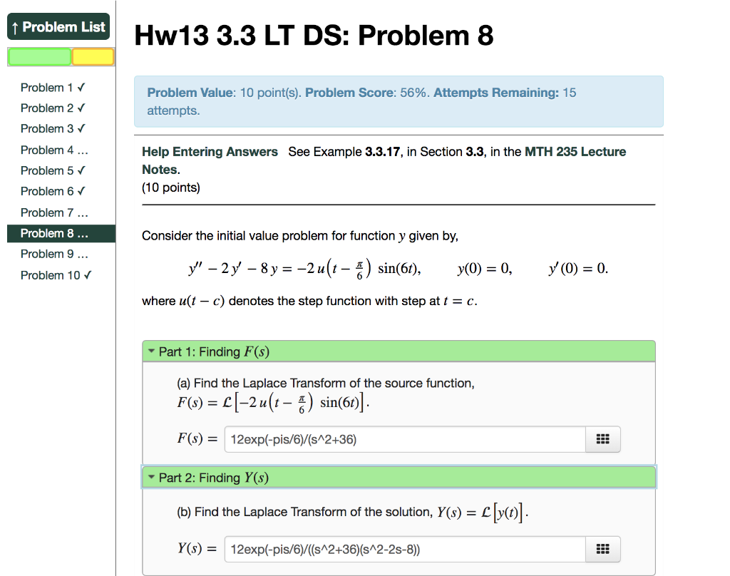 Solved t Problem List Hw13 3.3 LT DS: Problem 8 Problem 1 V | Chegg.com