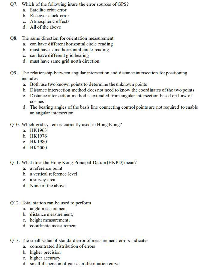 Solved Q7. Which of the following is/are the error sources | Chegg.com