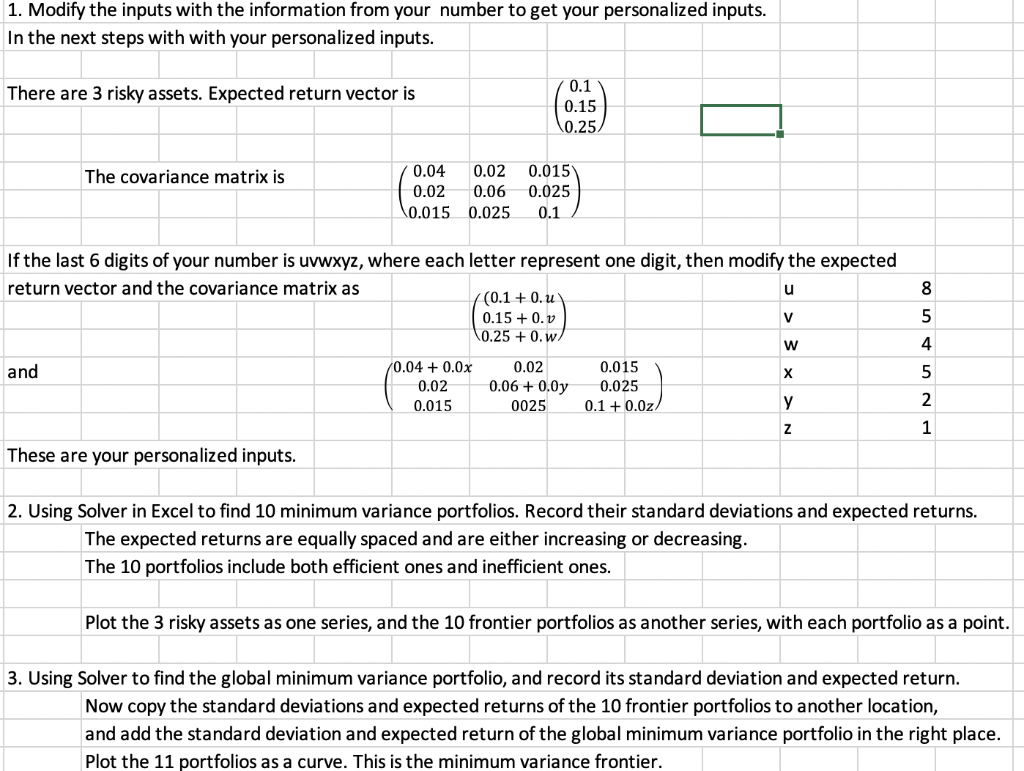 Excel project---using solver tool Please did the | Chegg.com