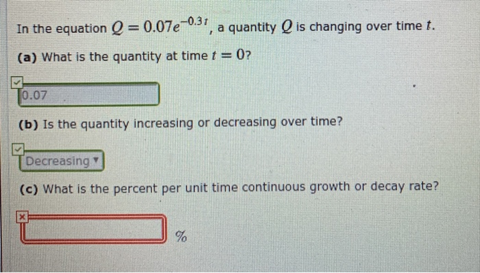 Solved 031 ", a quantity Q is changing over time t In the | Chegg.com