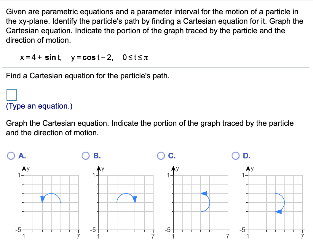 Solved Given are parametric equations and a parameter | Chegg.com