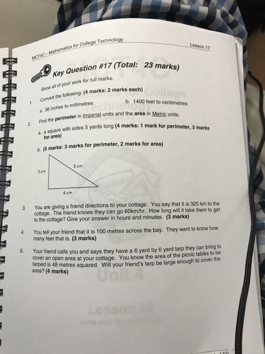 Solved Lesson 17 MCT4C-Mathematics for College Technology | Chegg.com