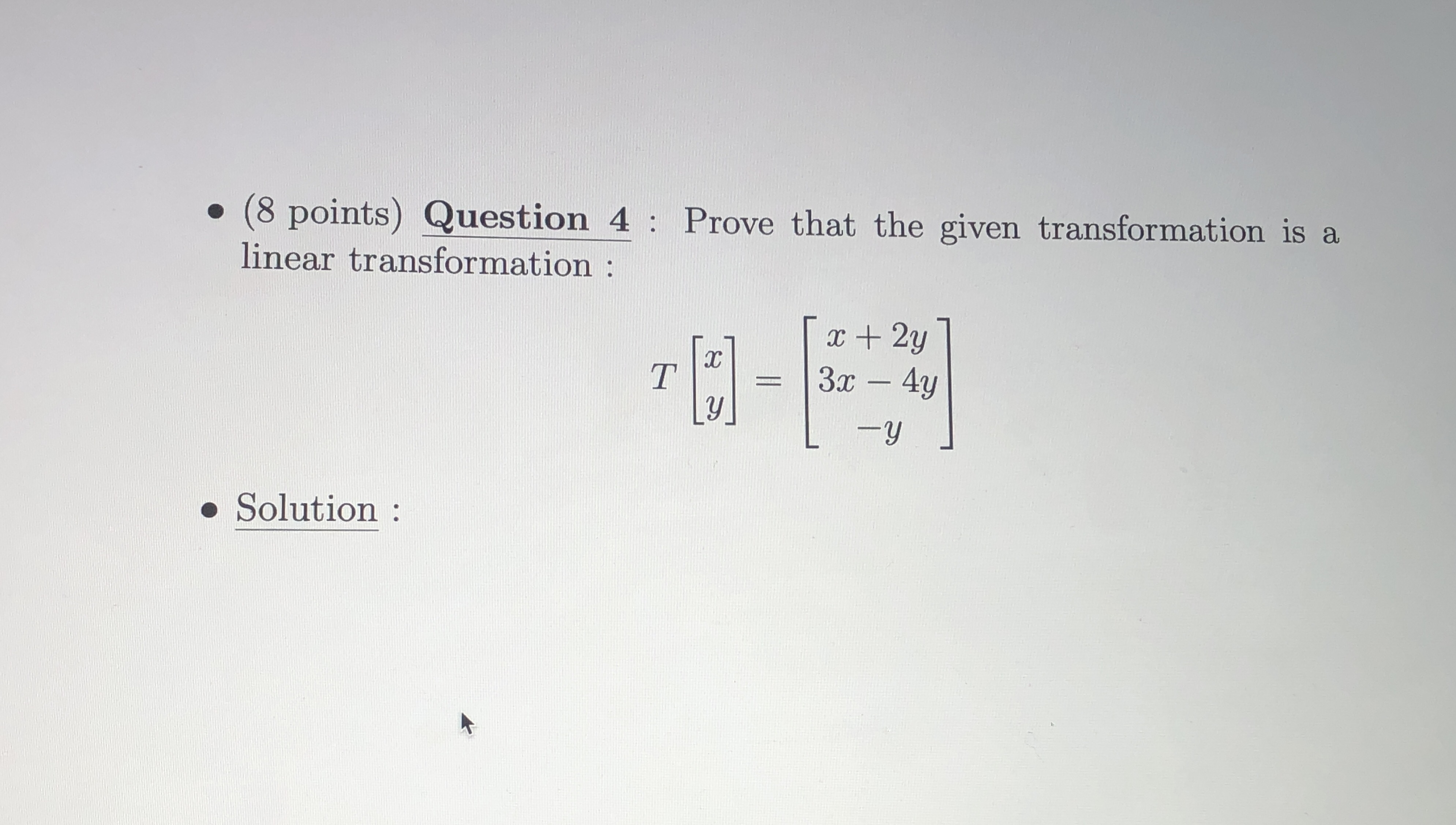 - (8 points) Question 4 : Prove that the given | Chegg.com - (8 points) Question 4 : Prove that the given | Chegg.com