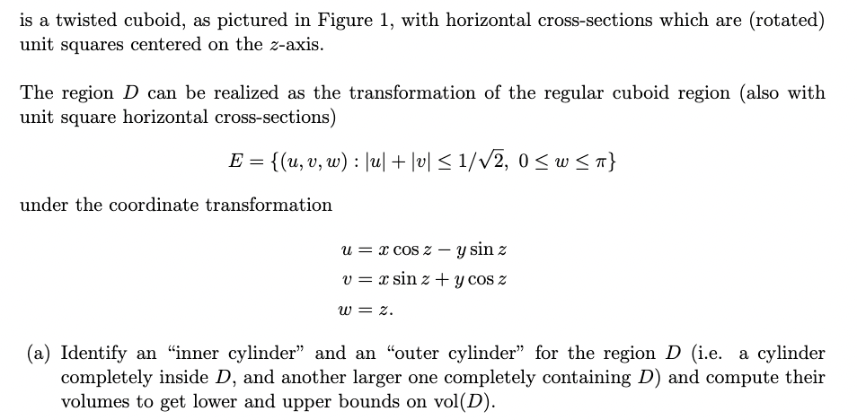 Solved 3. Twisted Cuboid (10 points) Here is a sketch of | Chegg.com