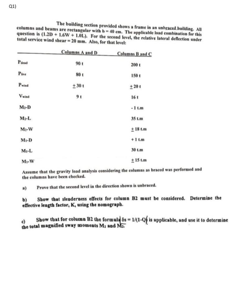Solved Aci 318-19The building section provided shows a frame | Chegg.com