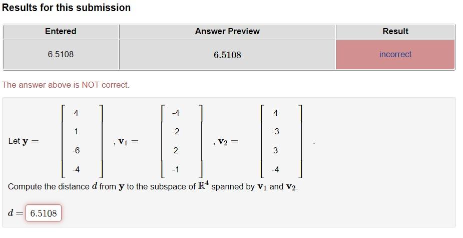 Solved Results for this submission The answer above is NOT | Chegg.com
