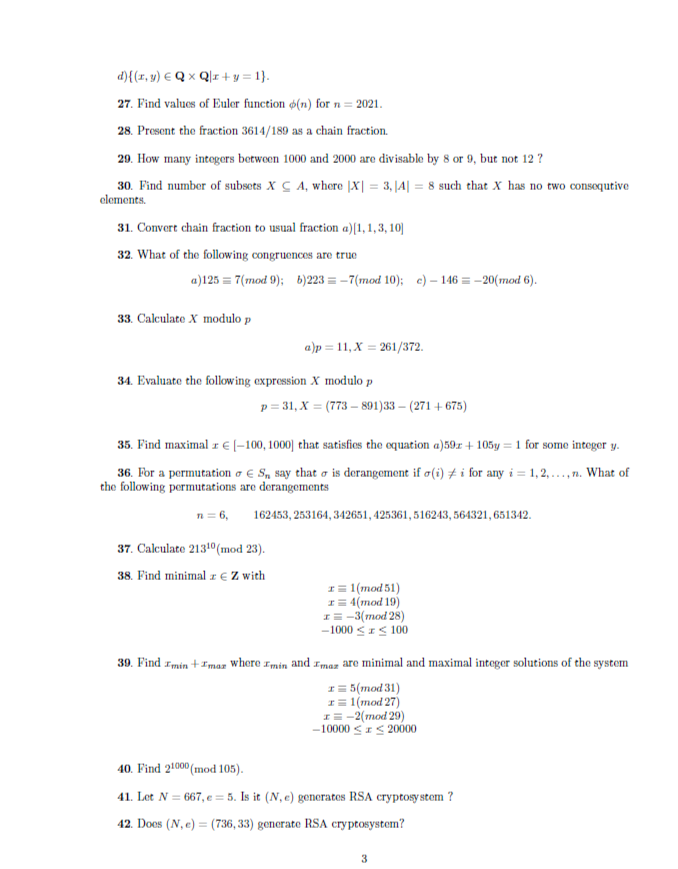 d) {(x,y)∈Q×Q∣x+y=1}. 27. Find values of Euler | Chegg.com