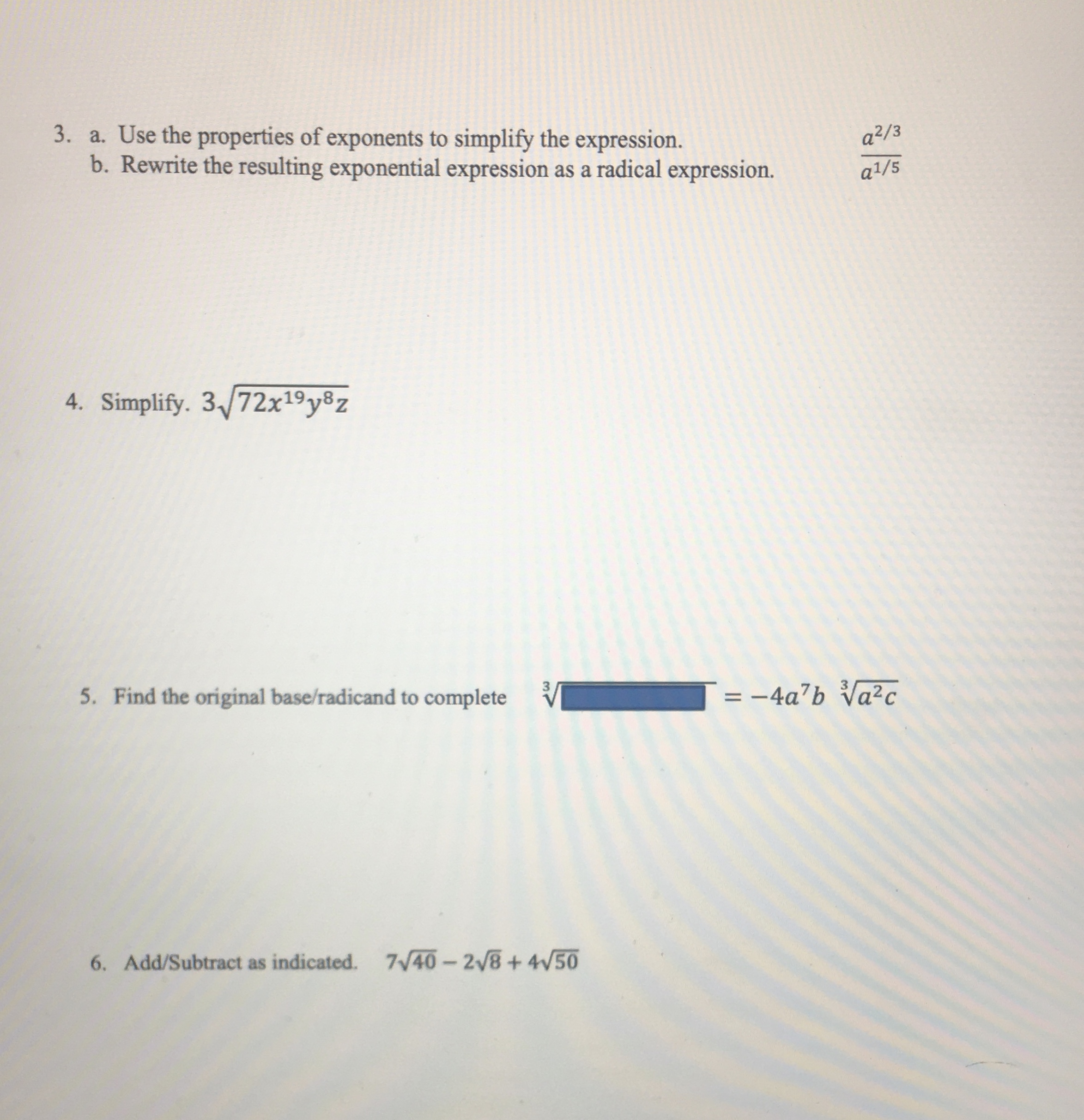 Solved 3. a. Use the properties of exponents to simplify the | Chegg.com