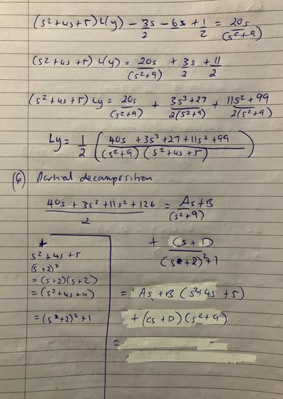 Solved b) Use Laplace transforms, and the s-shifting theorem | Chegg.com