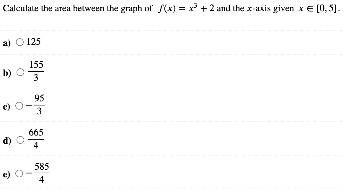 Solved Calculate the area between the graph of f(x) = x3 + 2 | Chegg.com