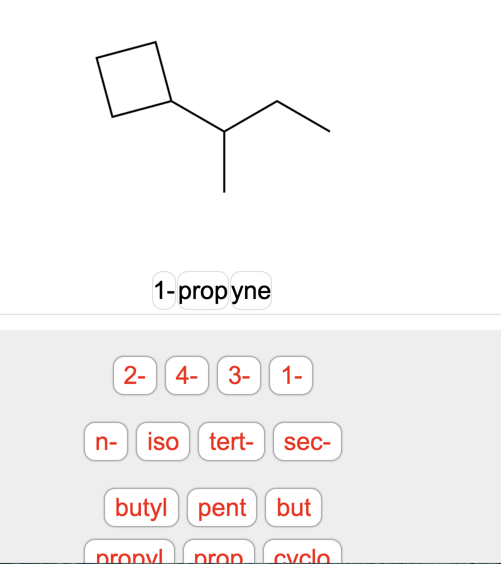 Solved 2- 3- 1- 4- iso sec- n- tert- cyclo butyl propyl hey | Chegg.com