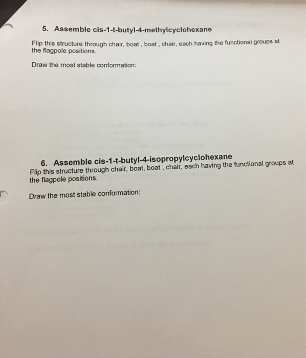 Solved 5. Assemble cis-1-t-butyl-4-methylcyclohexane Flip | Chegg.com