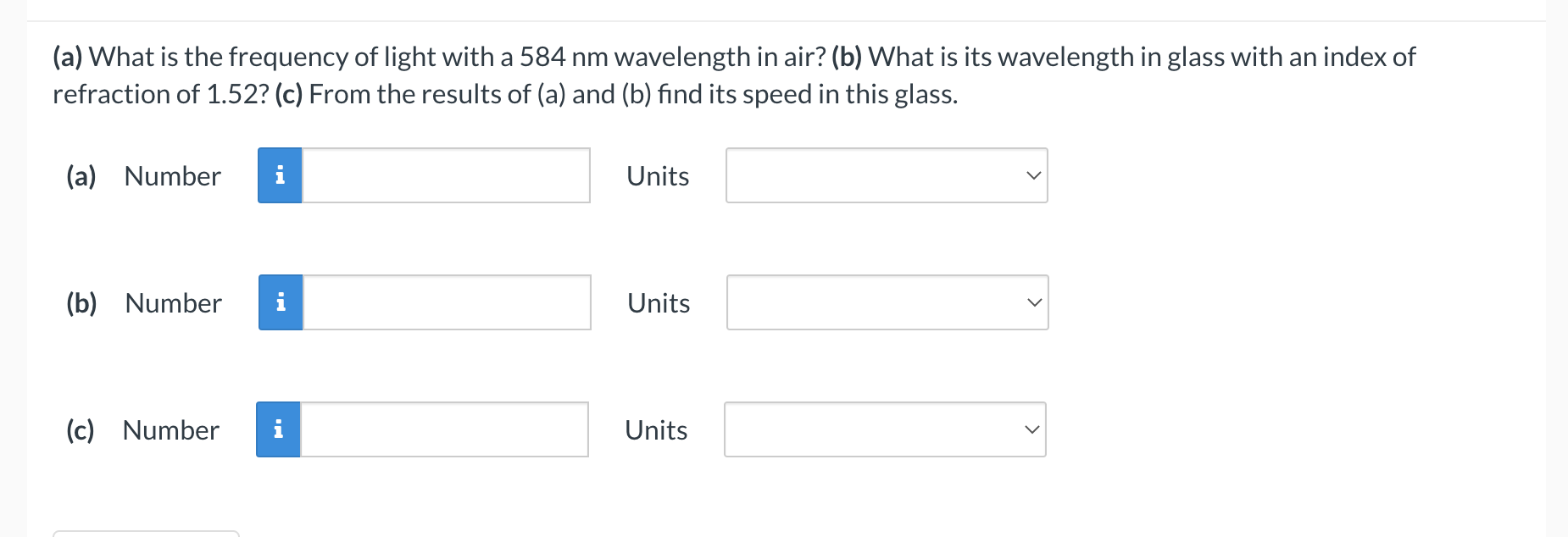 Solved (a) What is the frequency of light with a 584 nm | Chegg.com