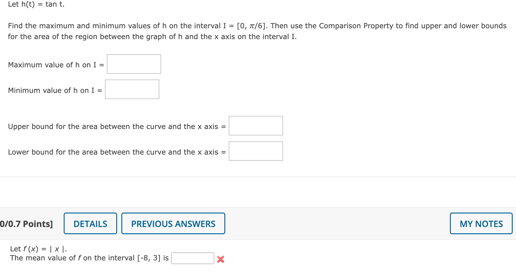 Solved Let h(t)=tant. Find the maximum and minimum values of | Chegg.com