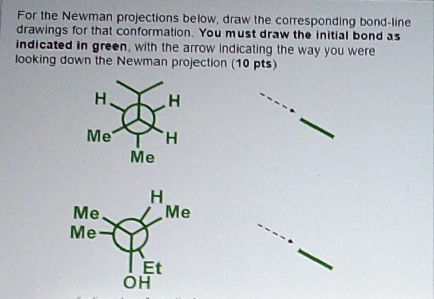 Solved For the Newman projections below, draw the | Chegg.com