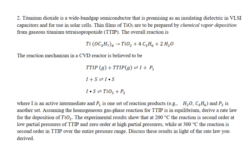 Solved 2. Titanium dioxide is a wide-bandgap semiconductor | Chegg.com