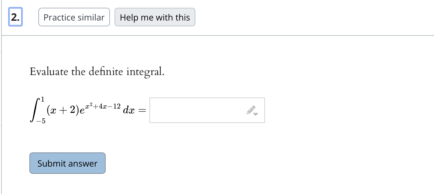 Solved 2. Practice similar Help me with this Evaluate the | Chegg.com Solved 2. Practice similar Help me with this Evaluate the | Chegg.com