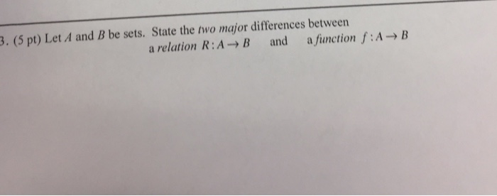 Solved Let A and B be sets. State the two major differences | Chegg.com