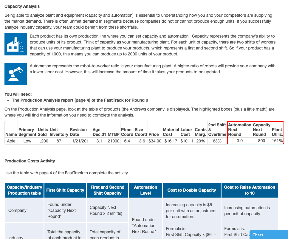 Capacity Analysis Being able to analyze plant and | Chegg.com
