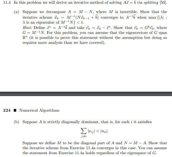 .4 In this problem we will derive an iterative method | Chegg.com
