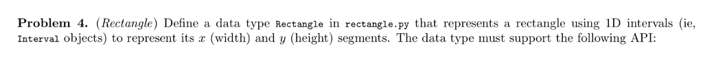 Solved Problem 4 Rectangle Define A Data Type Rectangle