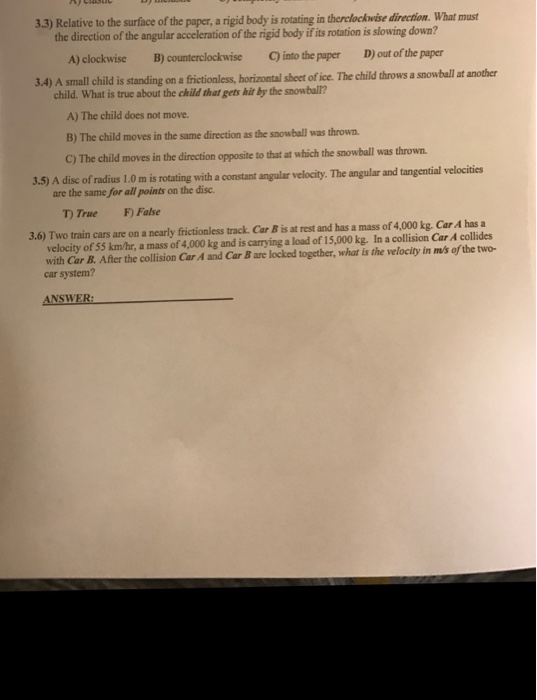 Solved Relative to the surface of the paper, a rigid body is | Chegg.com
