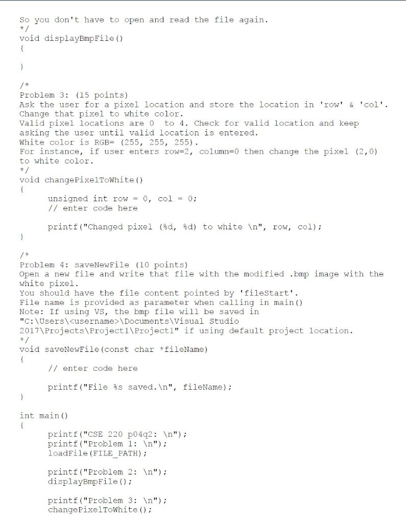 #define FILE PATH "myBMP.bmp" #pragma warning | Chegg.com