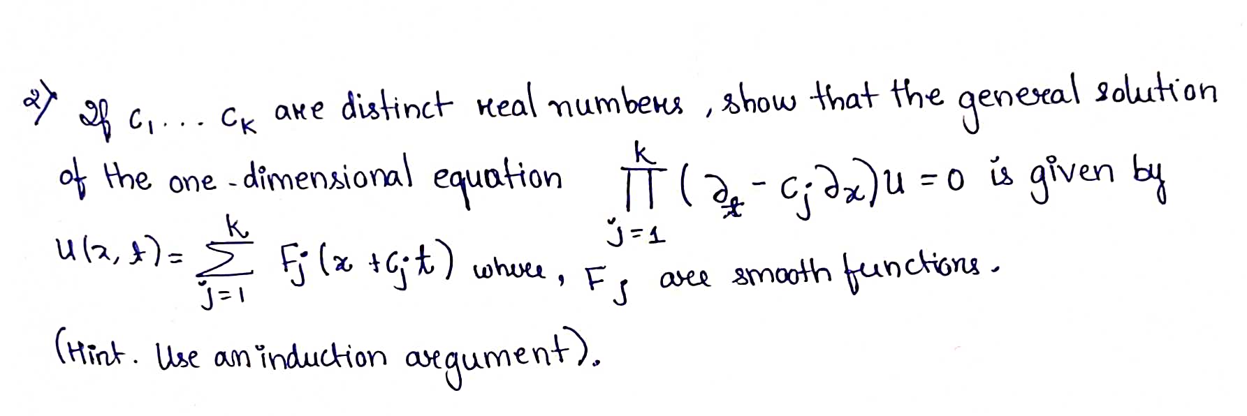 Solved If c1...ck ﻿are distinct real numbers, show that the | Chegg.com