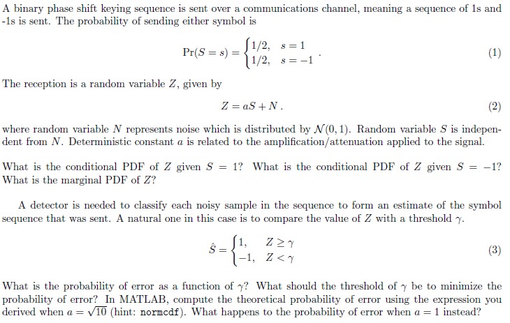 Random Signal Theory: Conditional PDF and MATLAB code | Chegg.com