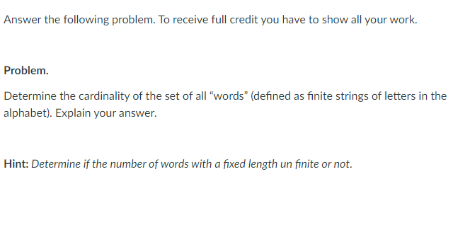 Solved (Discrete Mathematics) Determine the cardinality of | Chegg.com