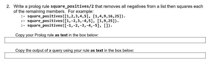 Solved 2 Write A Prolog Rule Square Positives 2 That