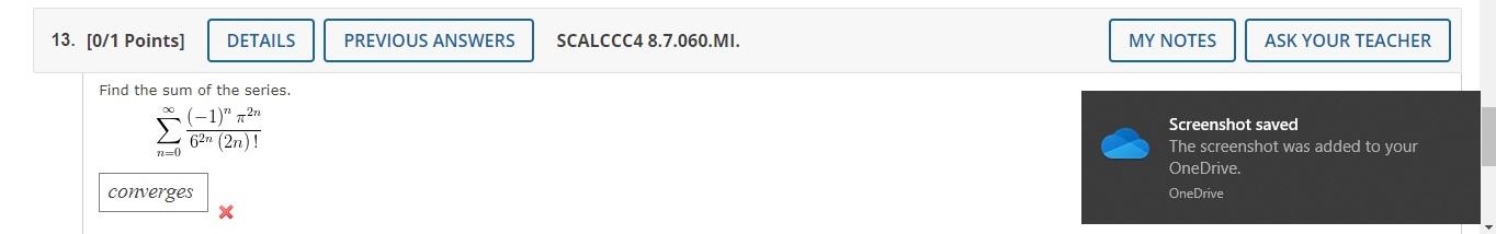 Solved 13. [0/1 Points] DETAILS PREVIOUS ANSWERS SCALCCC4 | Chegg.com