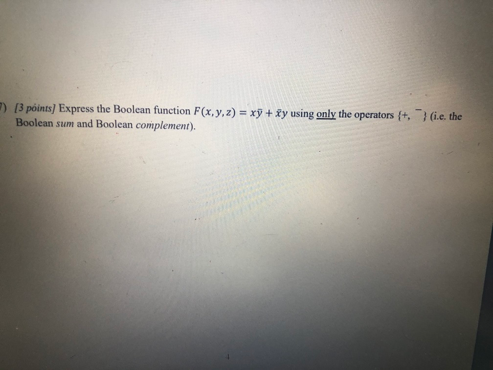 Solved 2) 3 points) Express the Boolean function F(x, y, z) | Chegg.com