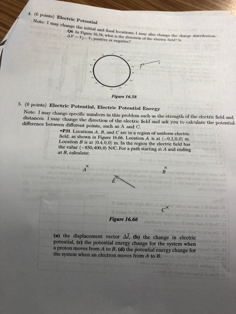 Solved 4. (6 points) Electric Potential Note: I may change | Chegg.com