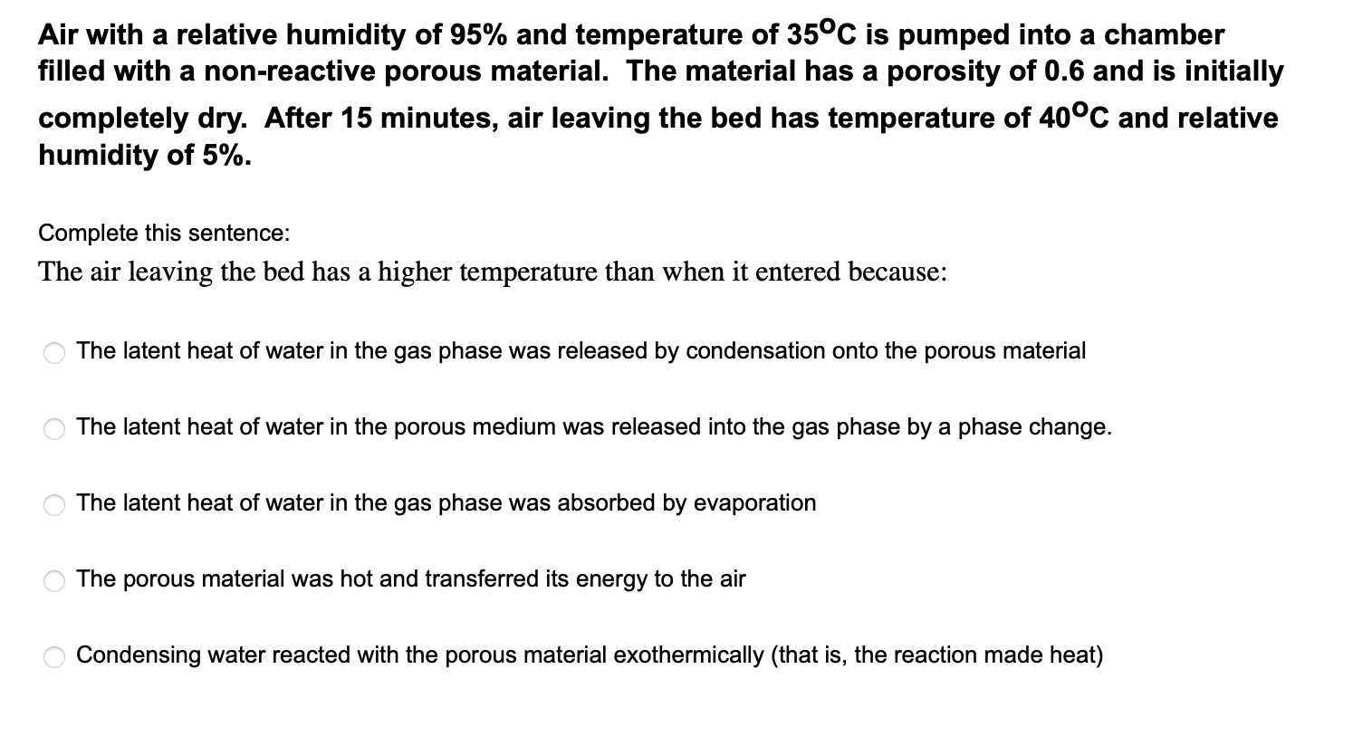 Solved Air with a relative humidity of 95% and temperature | Chegg.com
