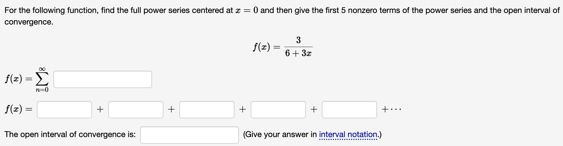 For the following function, find the full power | Chegg.com