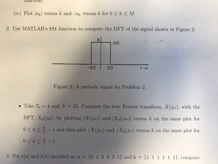 Solved Use MATLAB's fft function to compute the DFT of the | Chegg.com Solved Use MATLAB's fft function to compute the DFT of the | Chegg.com
