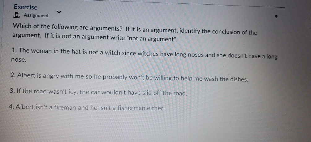 Solved Exercise 2. Assignment Which of the following are | Chegg.com