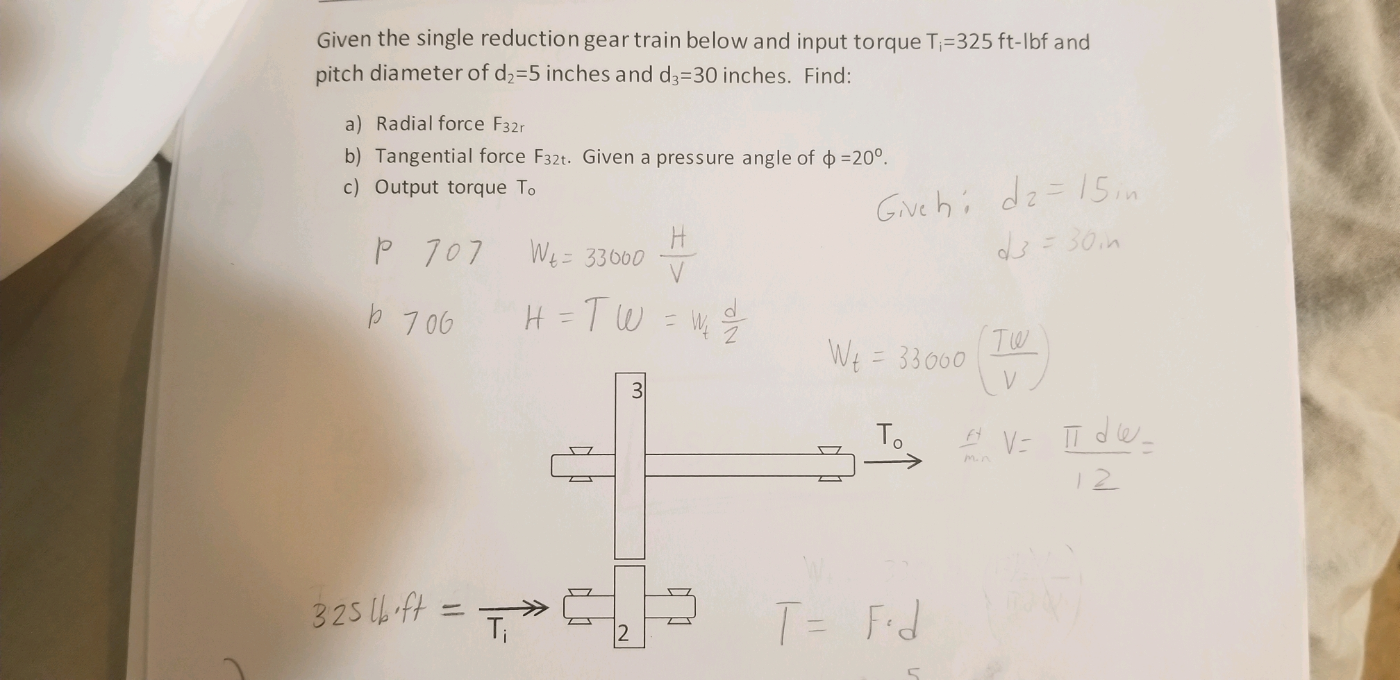 Solved Given a two stage compound gear train shown below. | Chegg.com