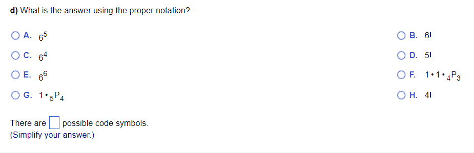 Solved b) What is the answer using the proper notation? A. | Chegg.com