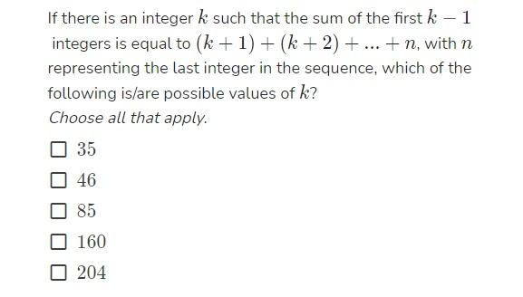 Solved If there is an integer k such that the sum of the | Chegg.com