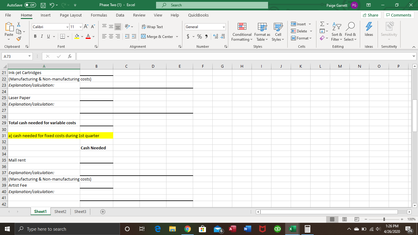 Phase Two: Now that you have developed your cost | Chegg.com