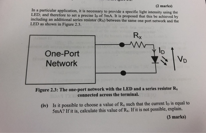Solved Question 2 (continued) A light emitting diode (LED) | Chegg.com