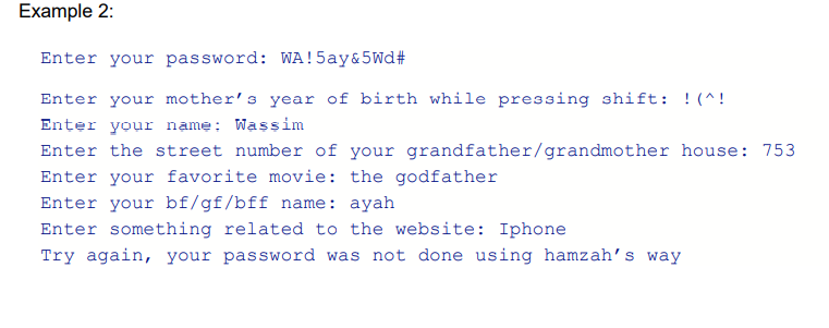 Solved Hamzah believes that a good password is a password | Chegg.com